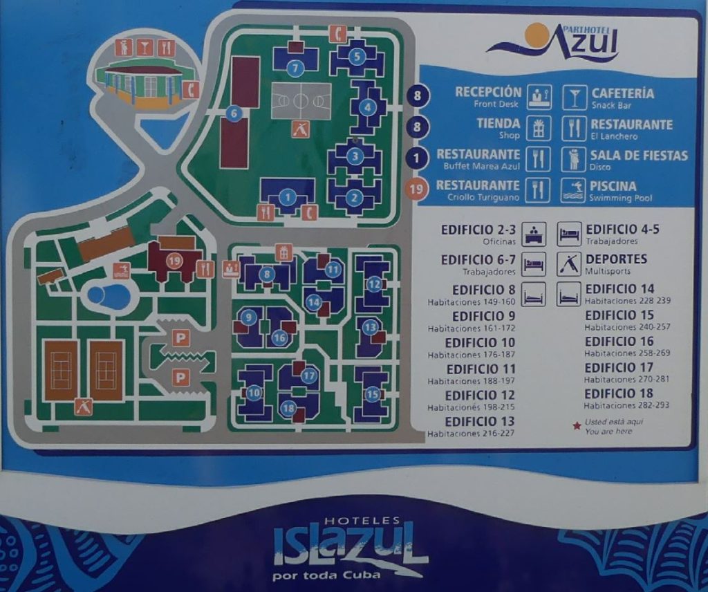 Islazul Aparthotel Azul map - Travel resort maps