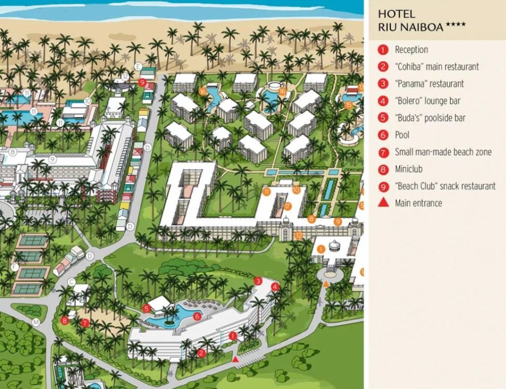 Riu Naiboa map - Travel resort maps