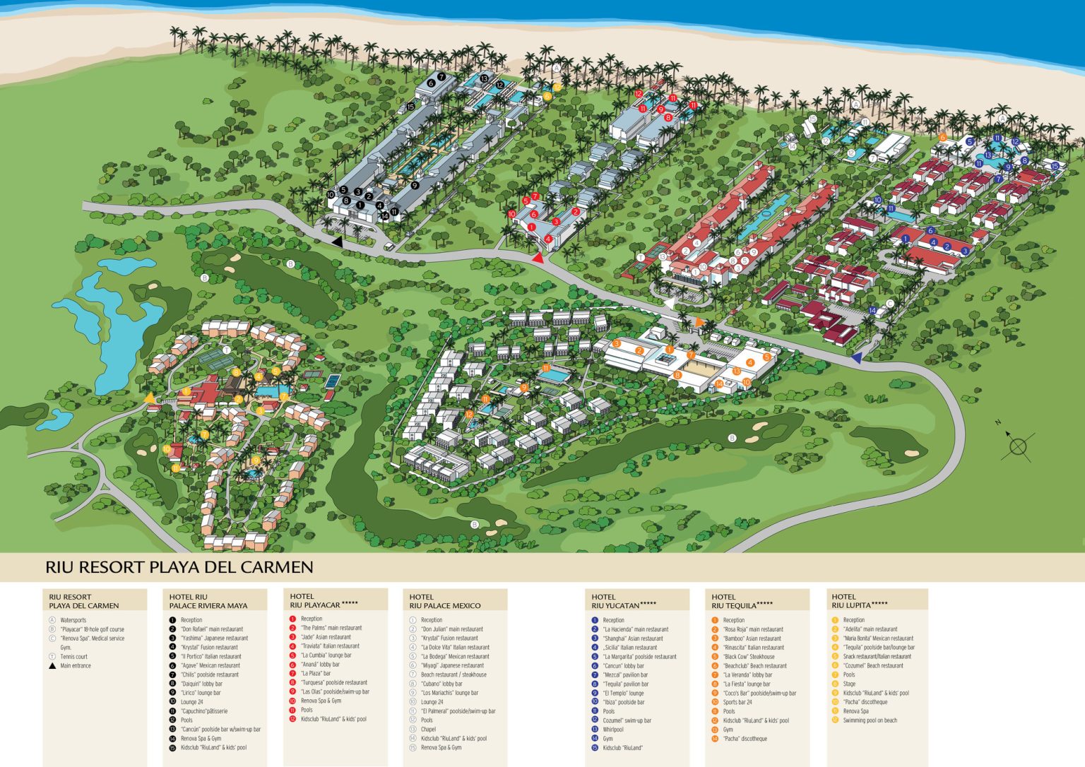 RIU Complex map - Travel resort maps