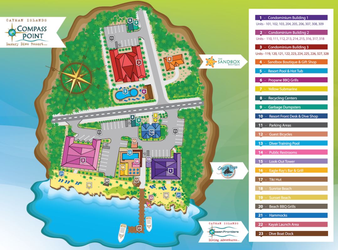 Compass Point Dive Resort map - Travel resort maps