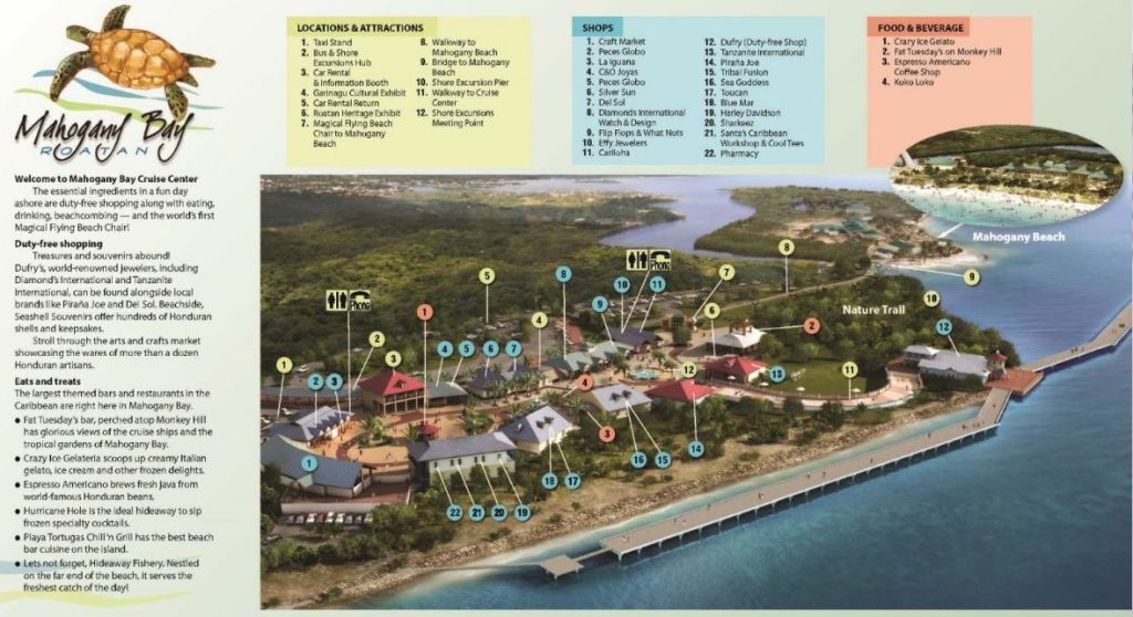 Mahogany Bay Cruise Center map - Travel resort maps