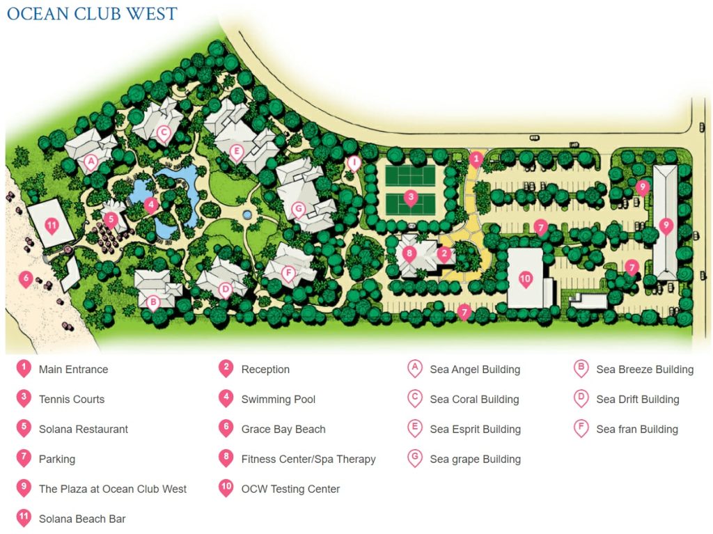 Ocean Club West map - Travel resort maps