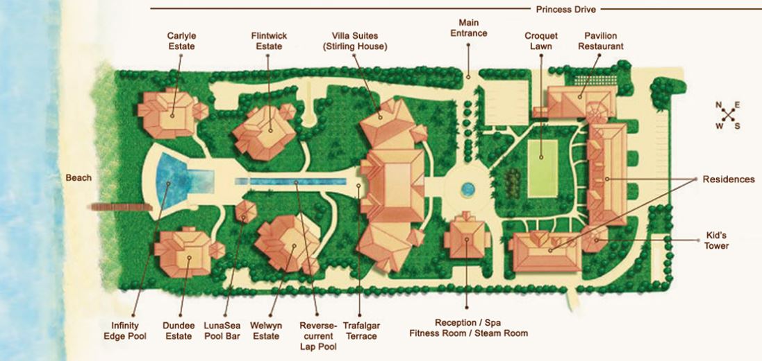 The Somerset on Grace Bay map - Travel resort maps